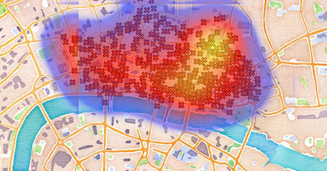 2016 City Of London Crime Heat Map | Azimap